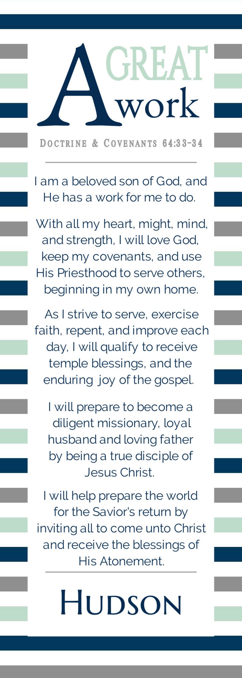 2 EDITABLE Young Men 2021 Theme A Great Work Bookmark Templates ...