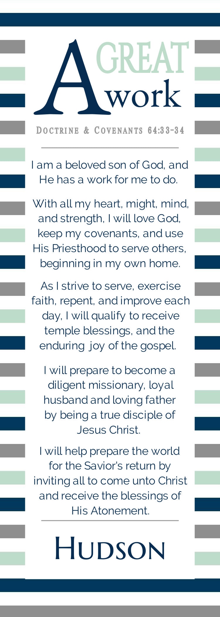 2 EDITABLE Young Men 2021 Theme A Great Work Bookmark Templates ...