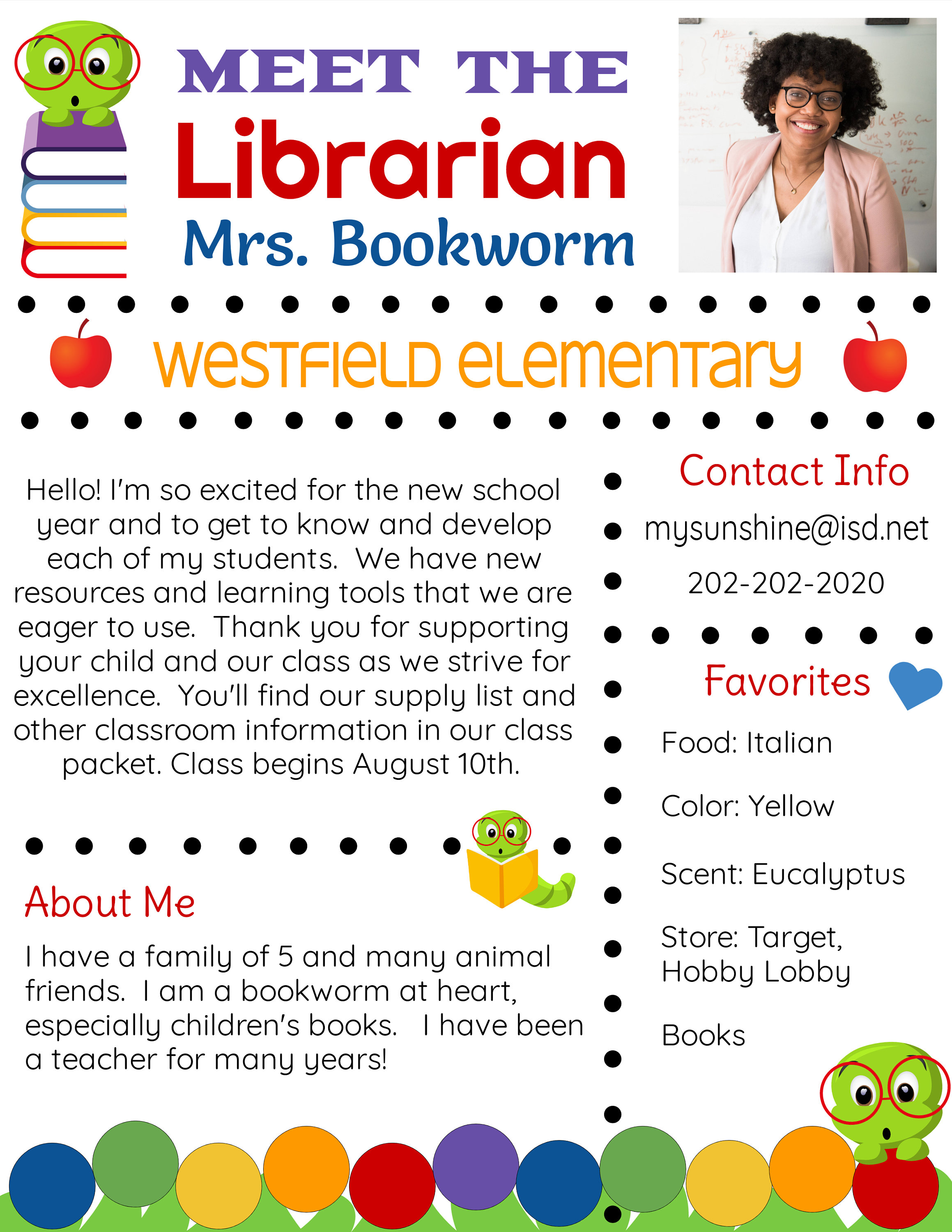 EDITABLE Meet the Librarian Template Meet the Teacher, Back to School ...