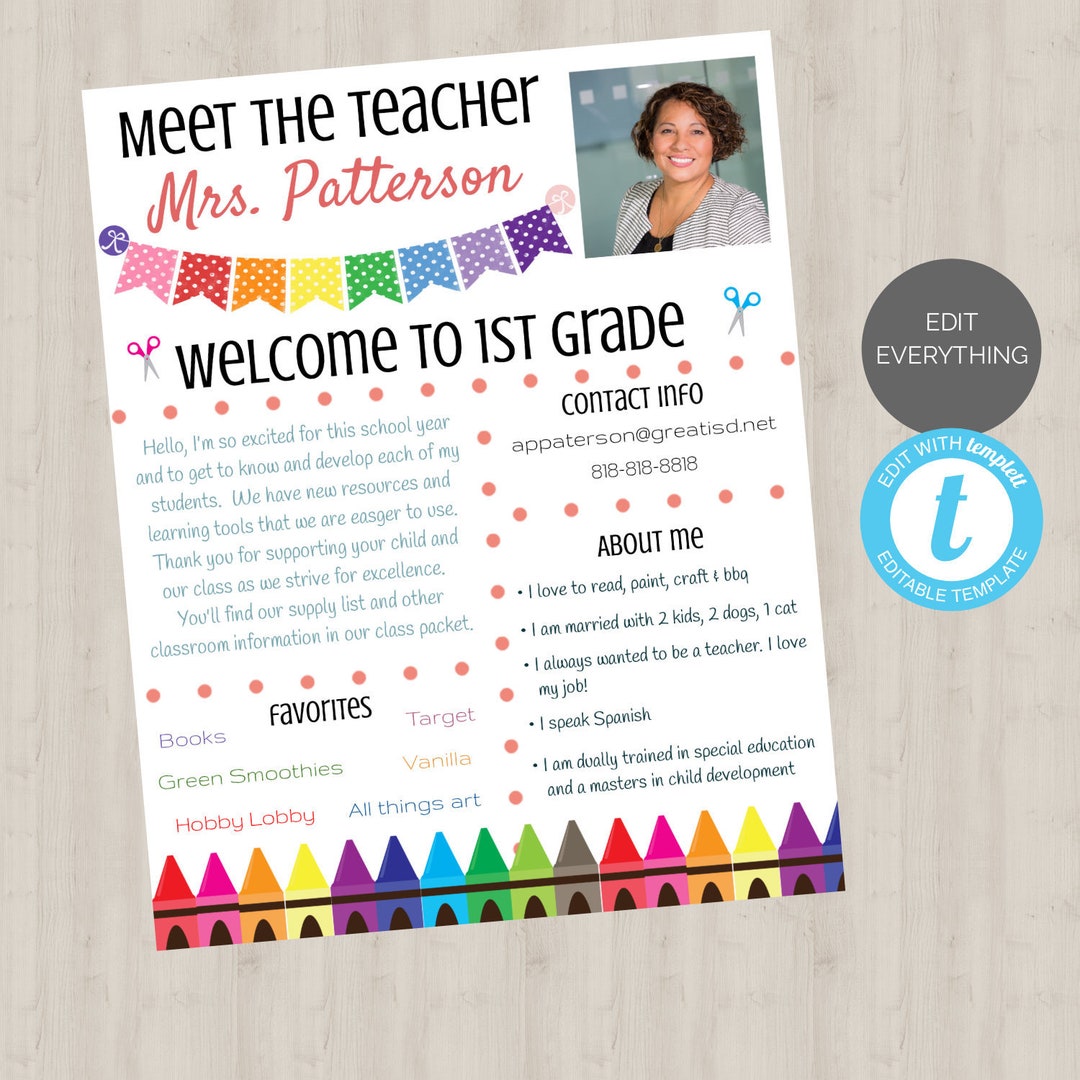 Editable Meet the Teacher Template; Welcome Back to School Note; Parent ...