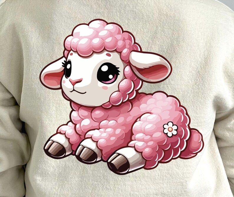 Pink Baby Lamb, Cute Baby Lamb Png, Pink Lamb Digital Download, Lamb ...