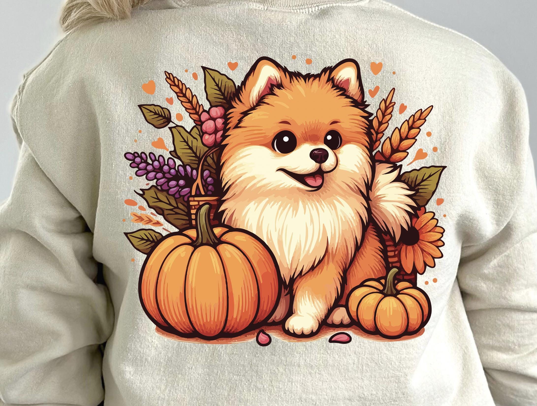 Autumn Pomeranian Png, Cute Dog, Fall Dog, Autumn Leaves, Thanksgiving ...