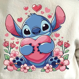 Stitch in Love Clipart, Stitch Digital Download, Stitch Heart ...