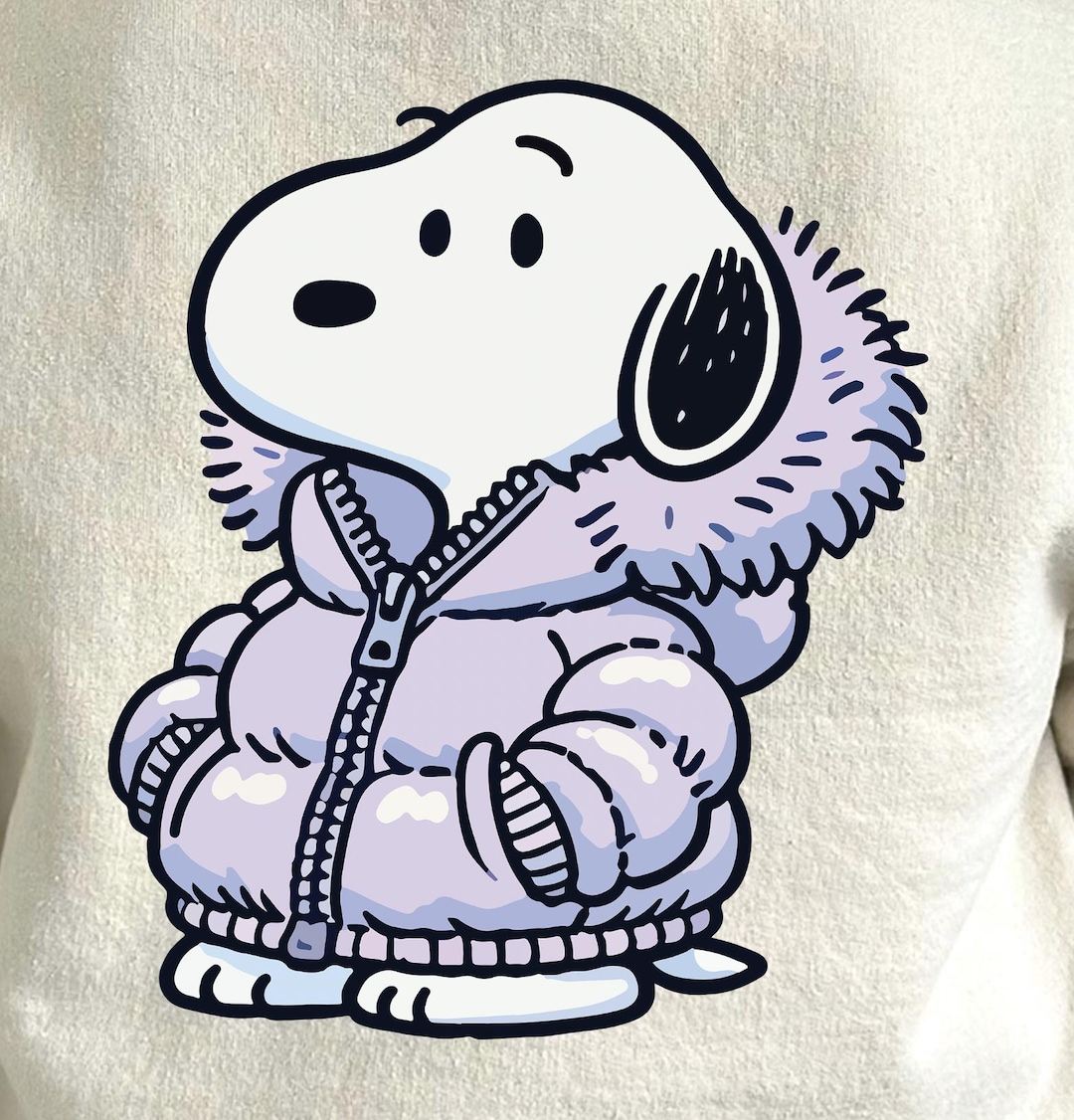 Snoopy Png, Snoopy in Lavender Puffer Jacket, Snoopy Clipart, Snoopy ...