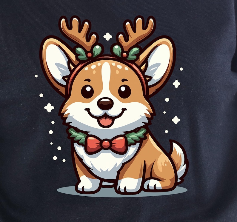 Christmas Corgi Cute Png, Reindeer Png, Png Corgi, Christmas Dog Png ...