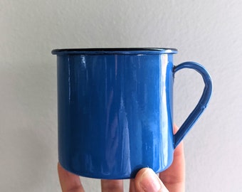 Blue Enamel Mug | Etsy