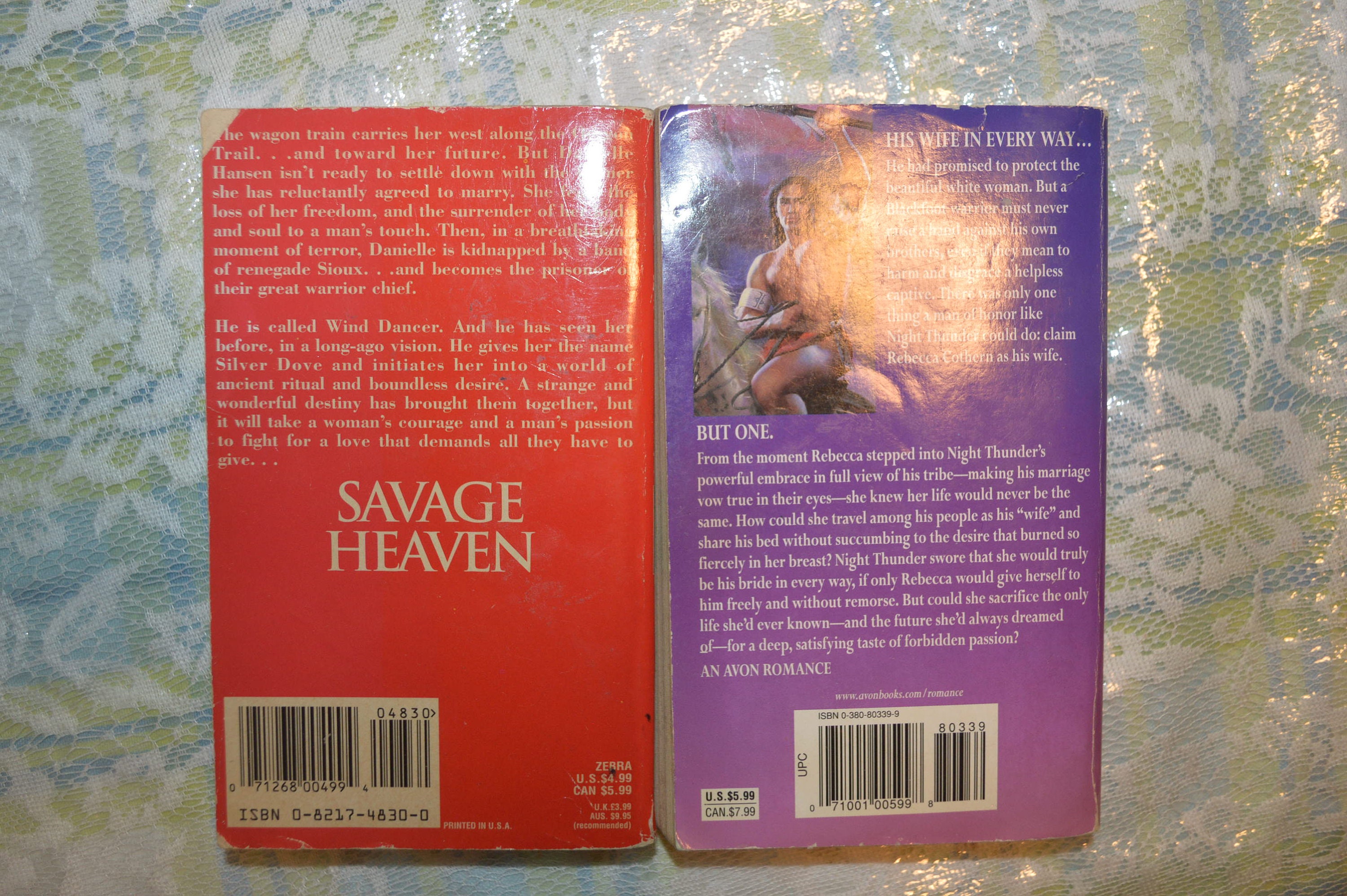 Set of 2 Native American Romance Stories Savage Heaven & Night Thunder ...