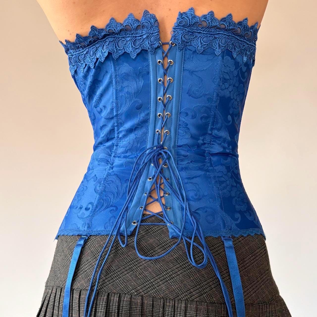 Fredericks of Hollywood Royal Blue Corset S - Etsy