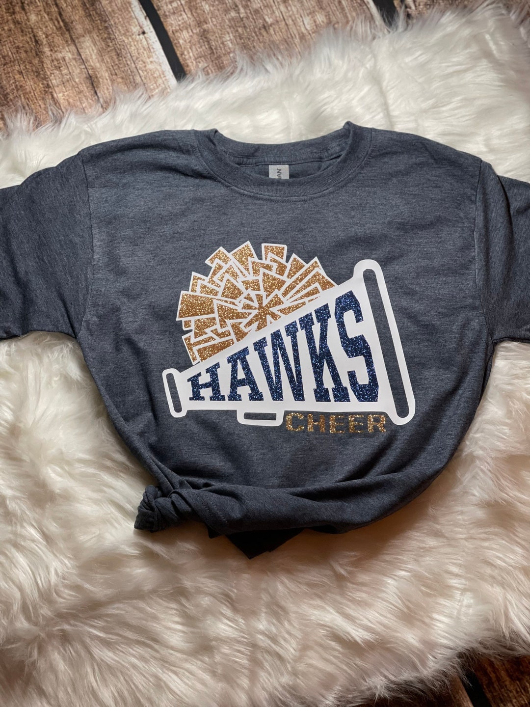 Hawks Cheer Shirt, Glitter Spirit Wear - Etsy
