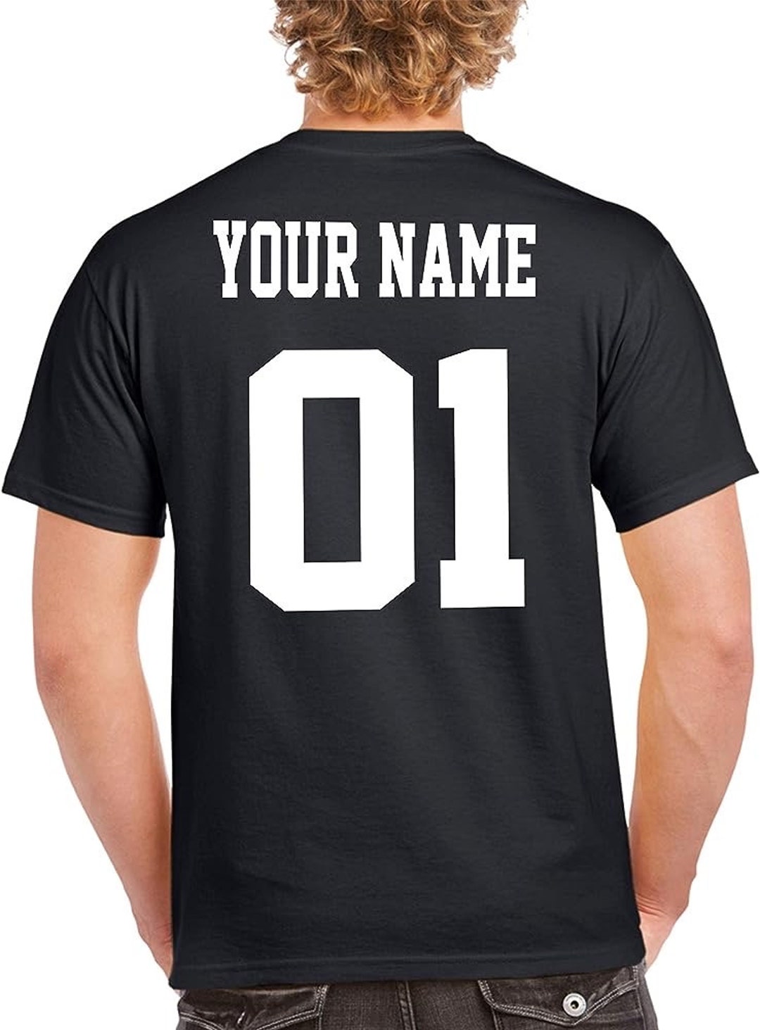 Add Name And/or Number to Back of Shirt - Etsy