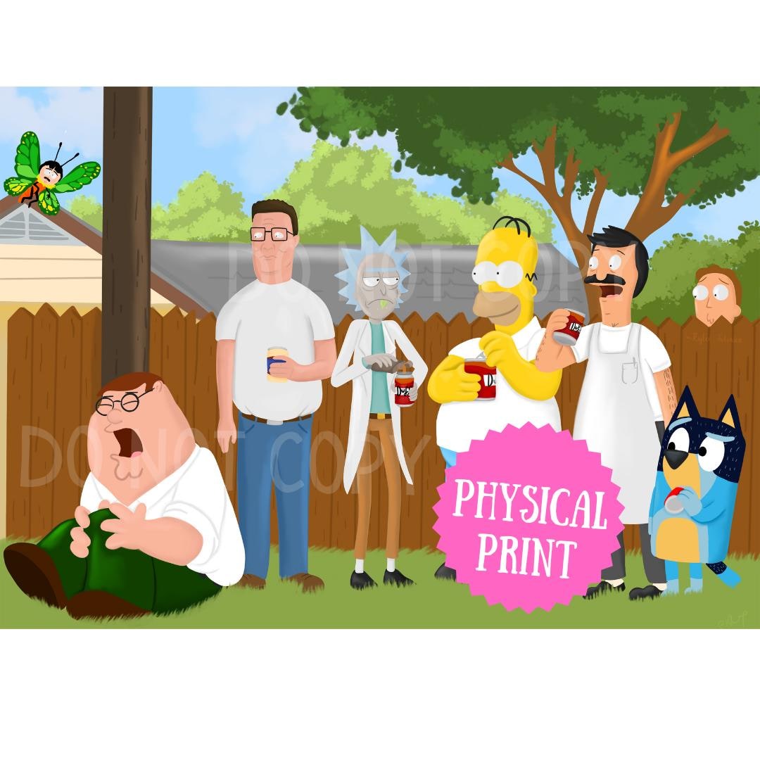 Bob's Burgers and King of the Hill Crossover Print (with Randy, Peter ...