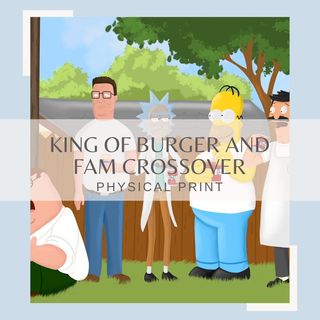 Bob's Burgers and King of the Hill Crossover Print with Randy, Peter ...