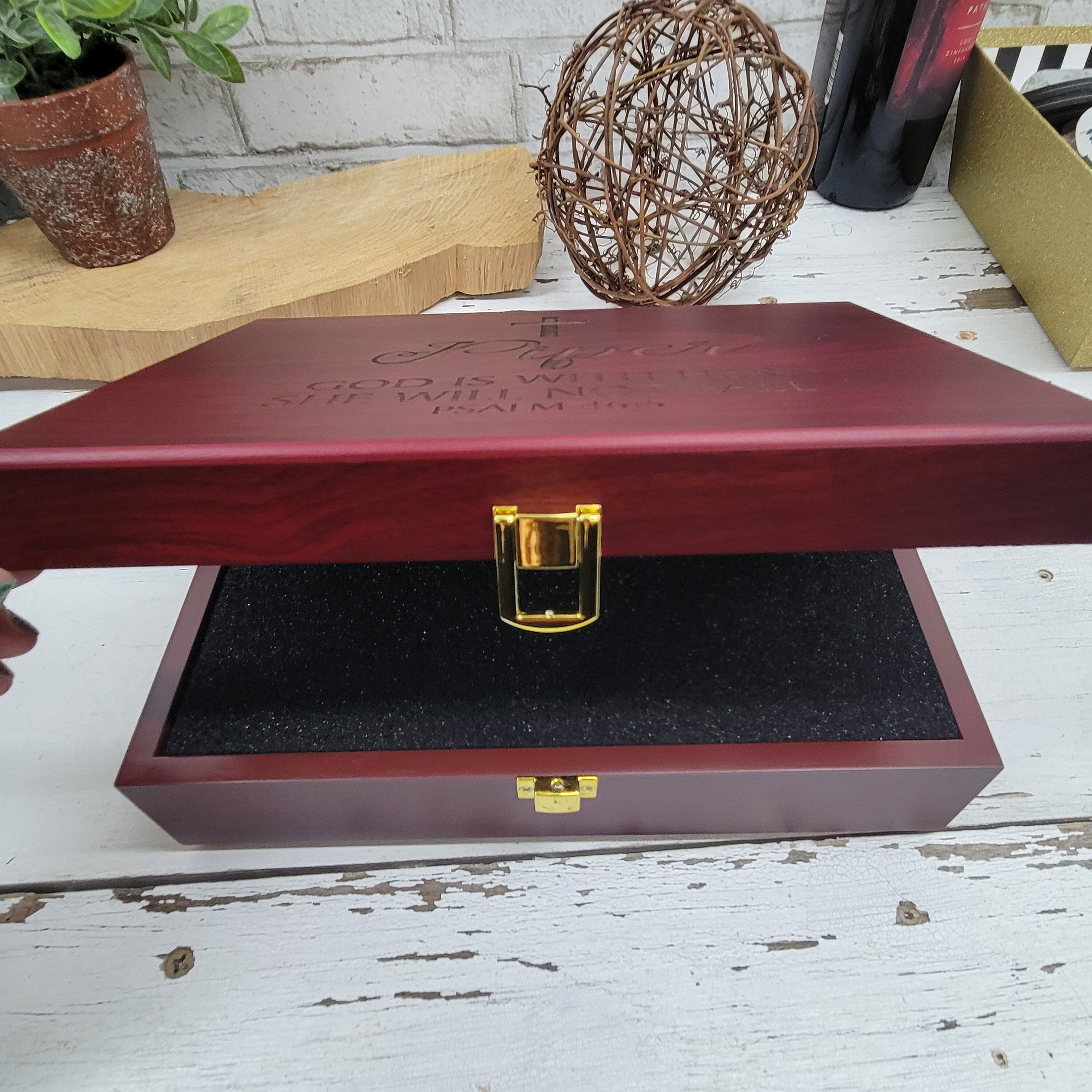 Personalized Engraved Wood Keepsake Box, Personalized Christian Gift ...