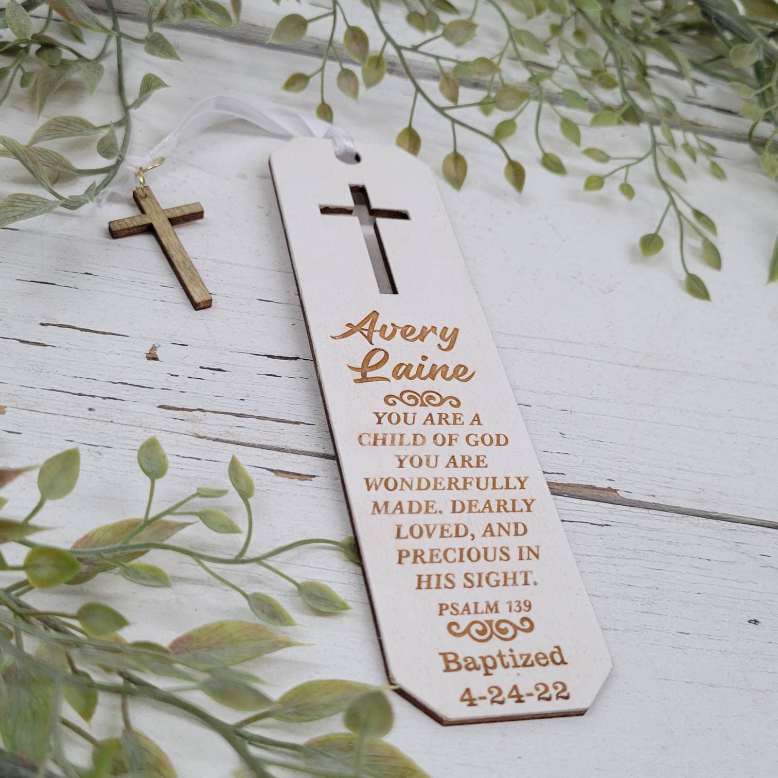 Personalized Engraved Wood Bookmark, Personalized Christian Gift, First ...