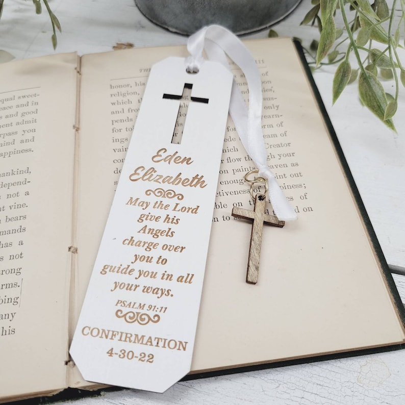 Personalized Engraved Wood Bookmark, Personalized Christian Gift, First ...