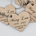 Custom Wood Memorial Heart Keychain - Personalized Remembrance Keepsake ...