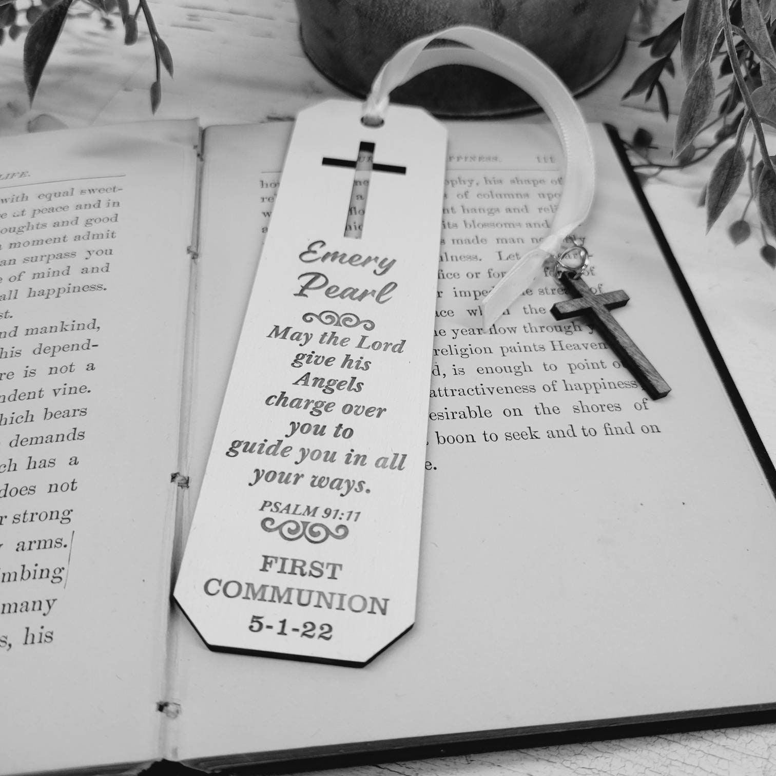 Personalized Engraved Wood Bookmark, Personalized Christian Gift, First ...