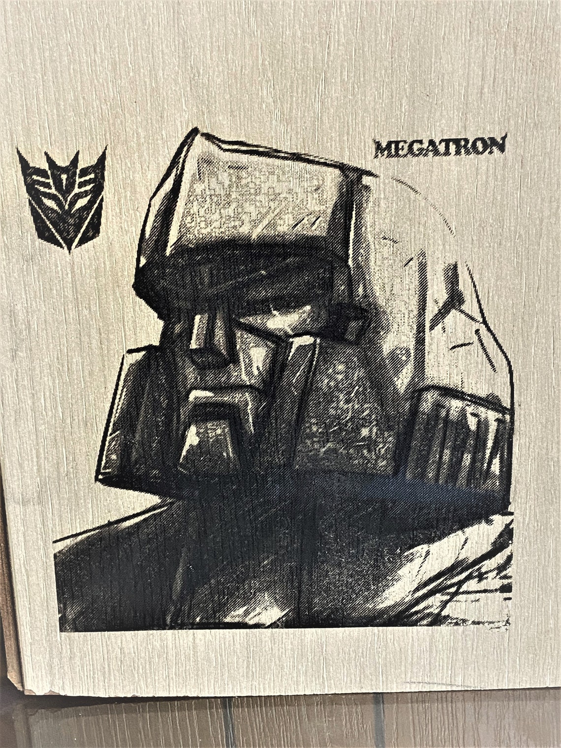 Transformers G1 Custom Megatron Laser CNC Burn Wood Engravement Plank ...