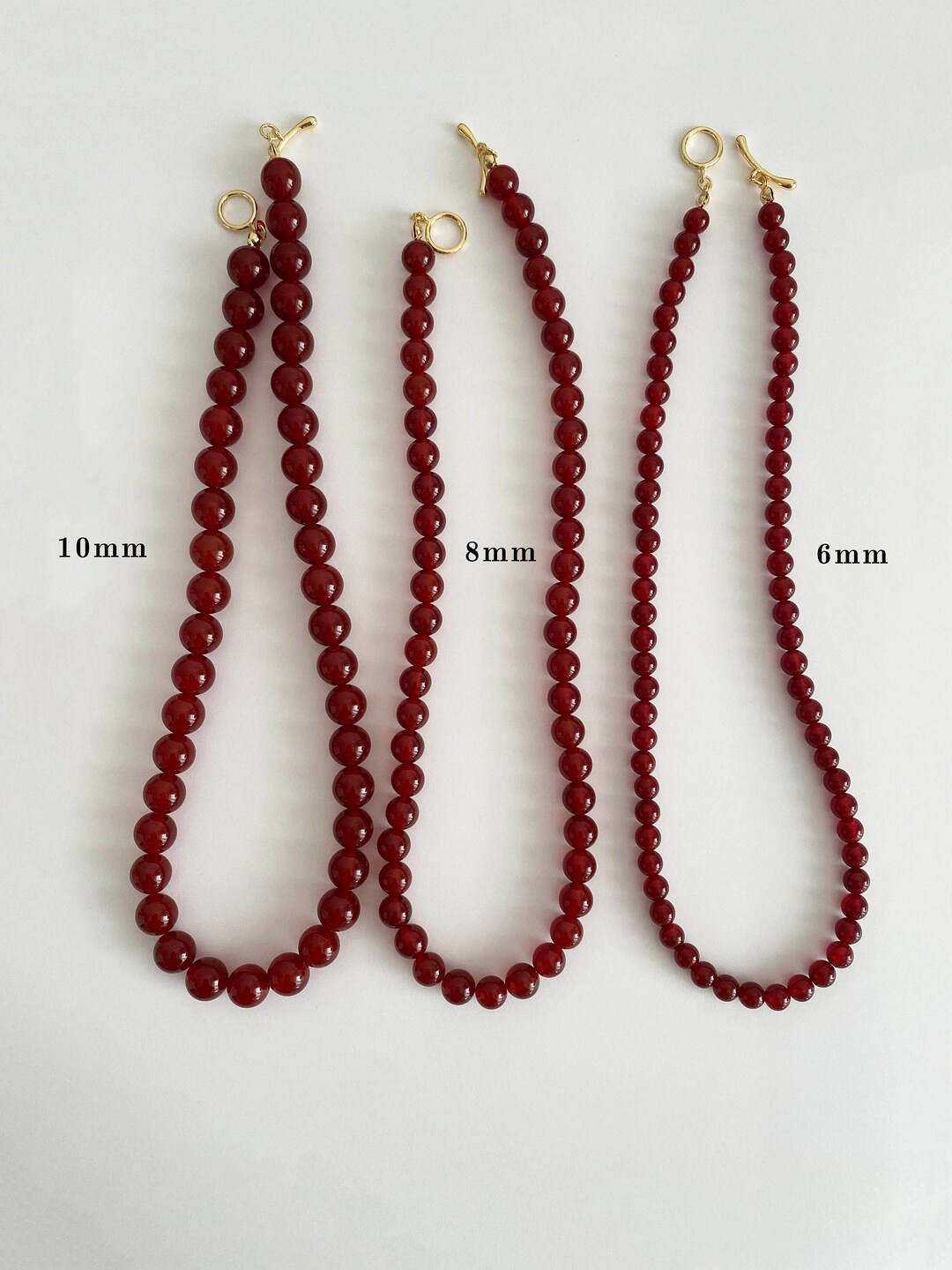 RED AGATE GEMSTONE Round Beads Necklace - Multiple Sizes Available - Etsy