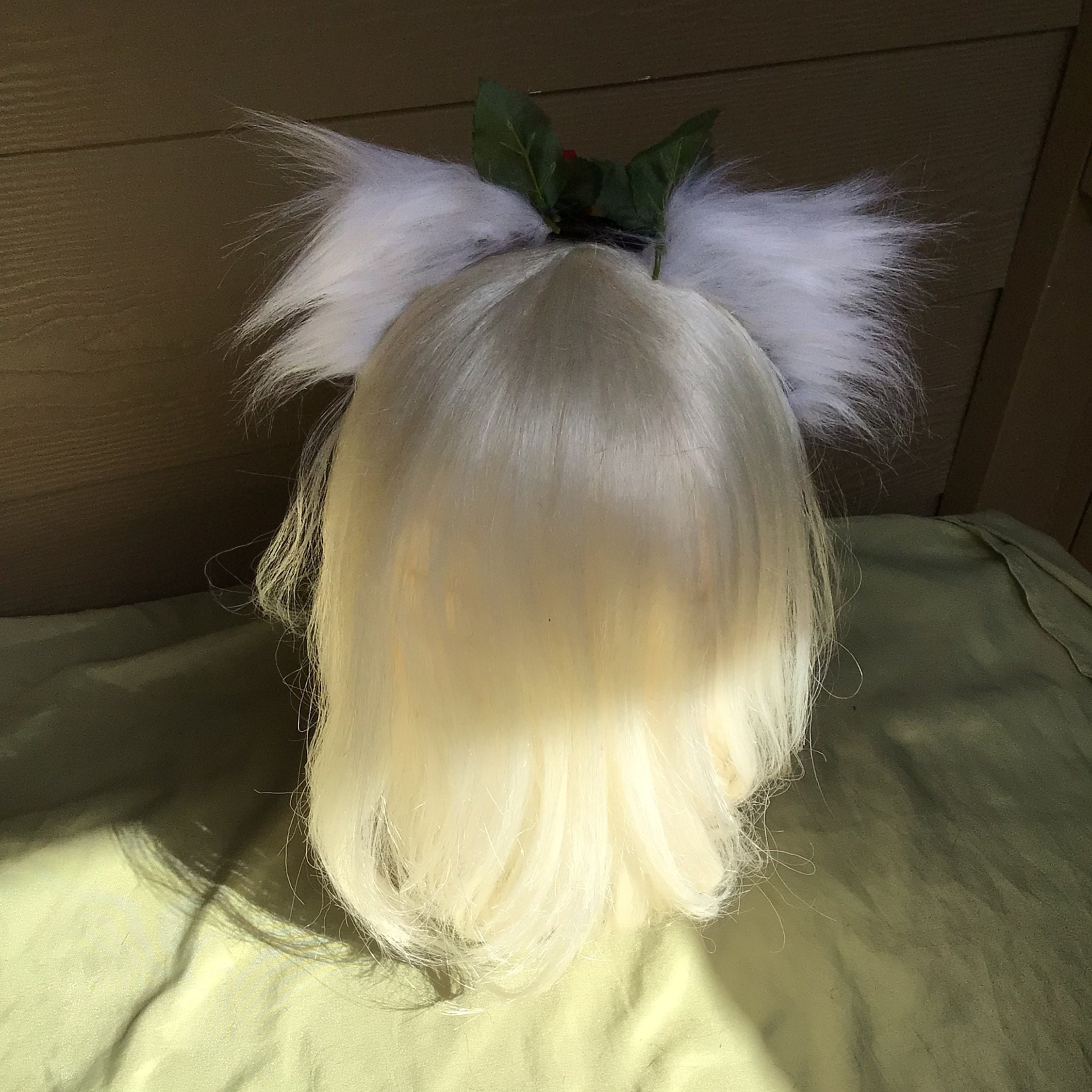 White Cat Ears With Roses - Etsy