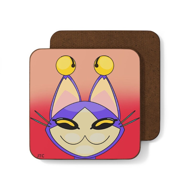 KH Necho Cat Hardboard Back Coaster SINGLE - Etsy