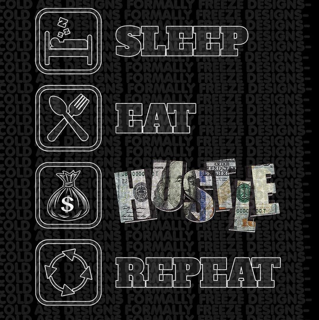 HUSTLE REPEAT PNG Dtf Dtg Sublimation Ready to Print - Etsy