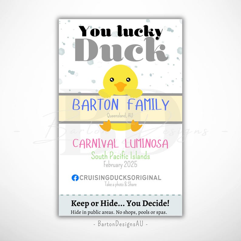 Editable Cruise Duck Tags – Custom Printable Labels for Rubber Ducks ...