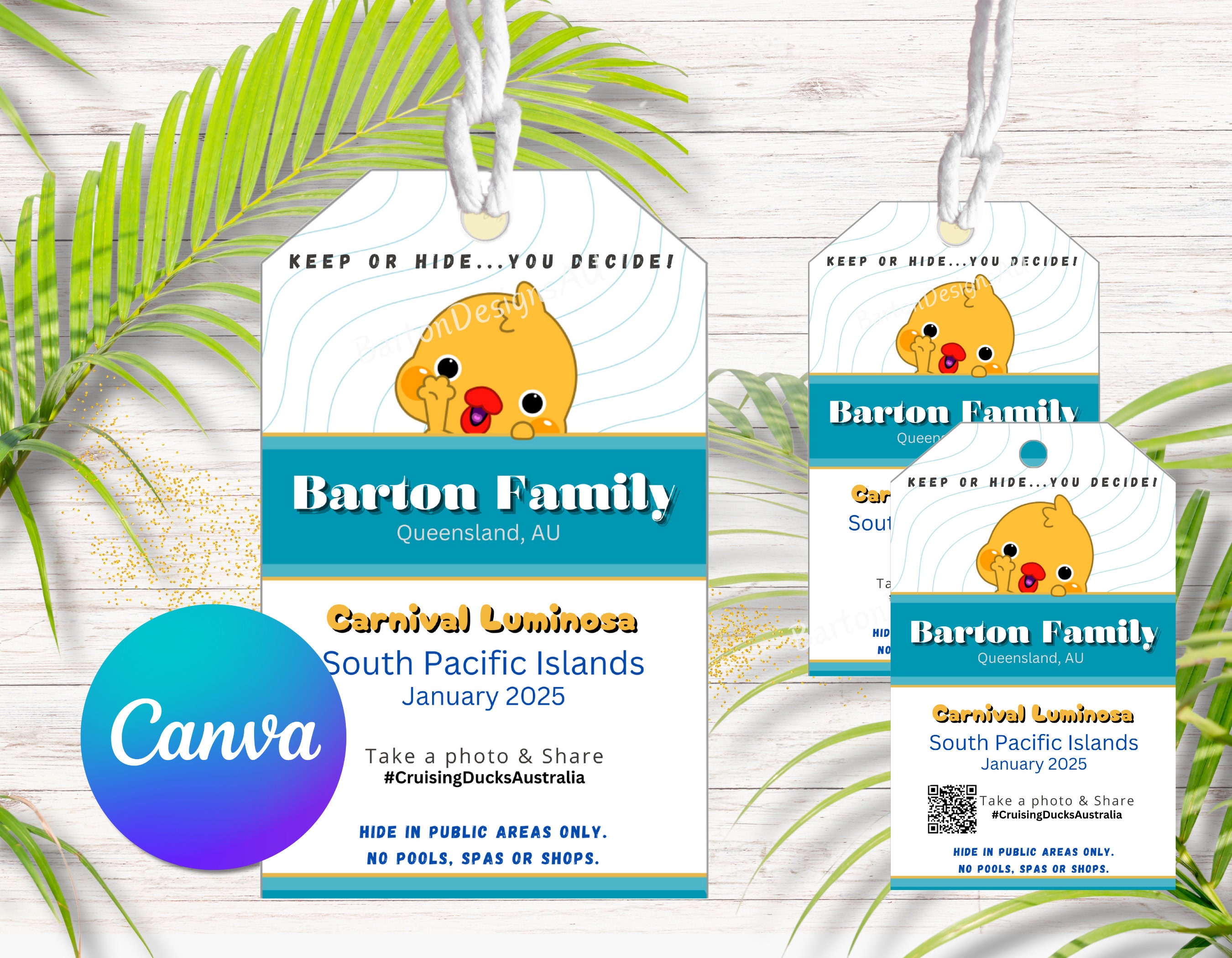 Editable Cruise Duck Labels – Printable Tag Template for Ship Gift Game ...