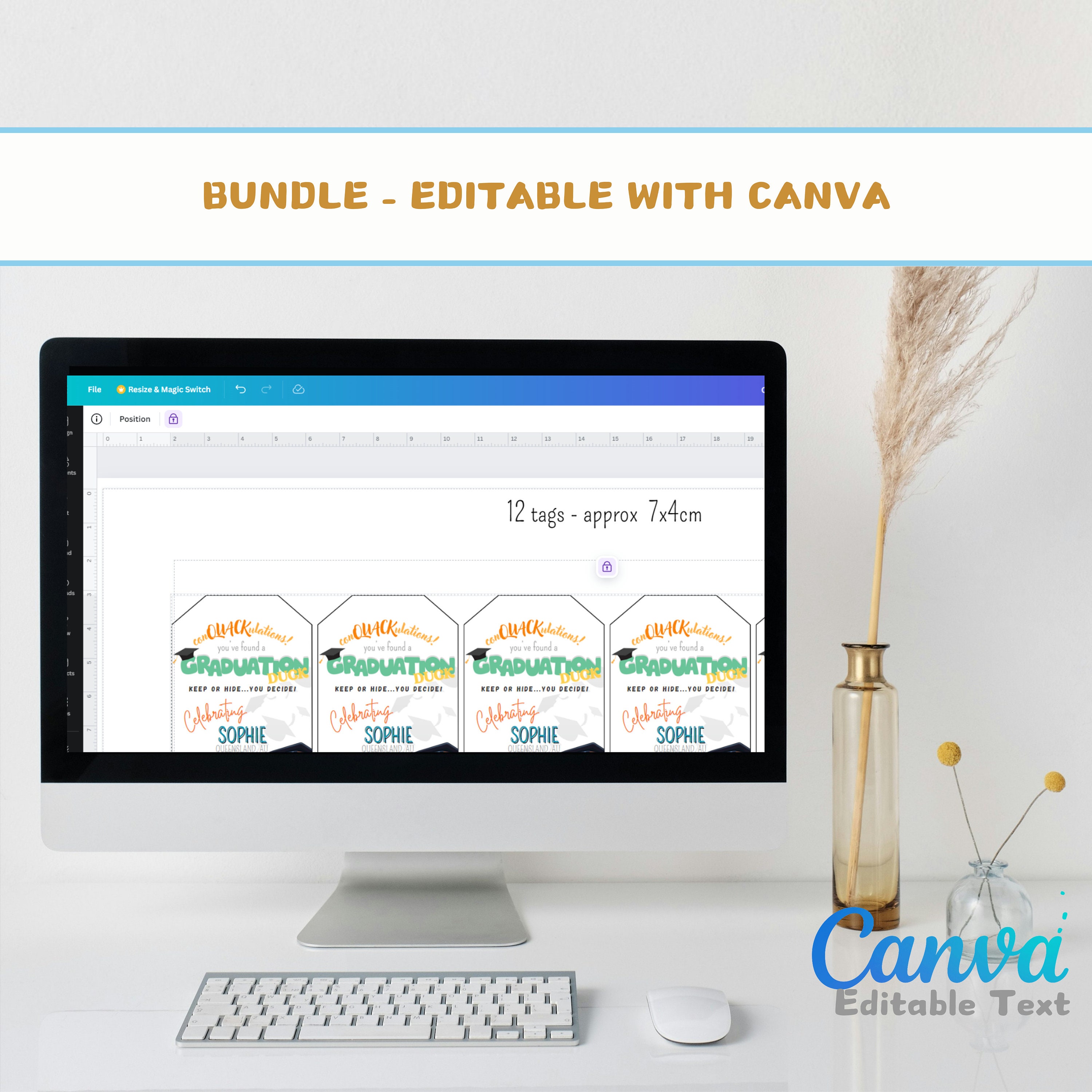 Editable Cruising Duck Tag | Graduation Conquackulations | Customizable ...