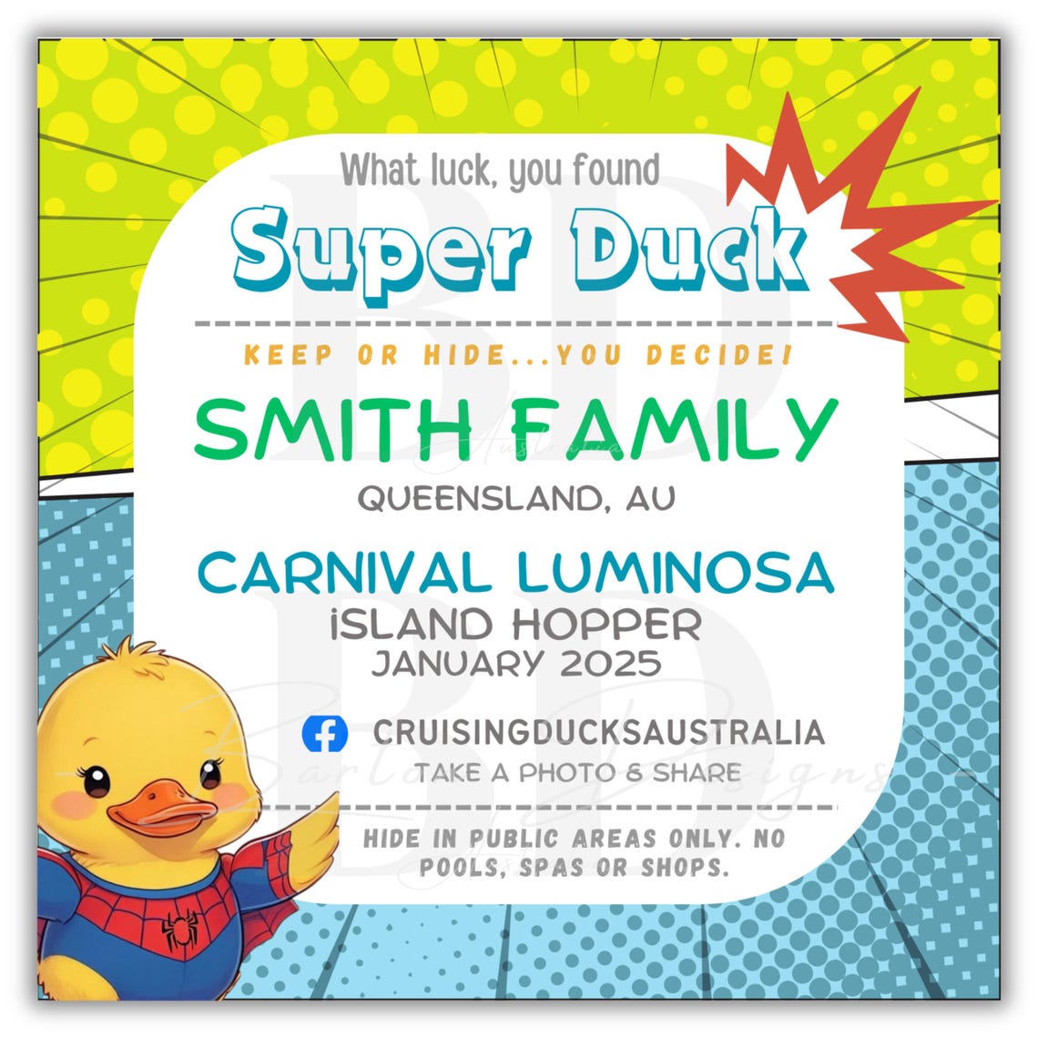 Super Duck Cruising Tags | Printable Cruise Duck Labels | Digital ...