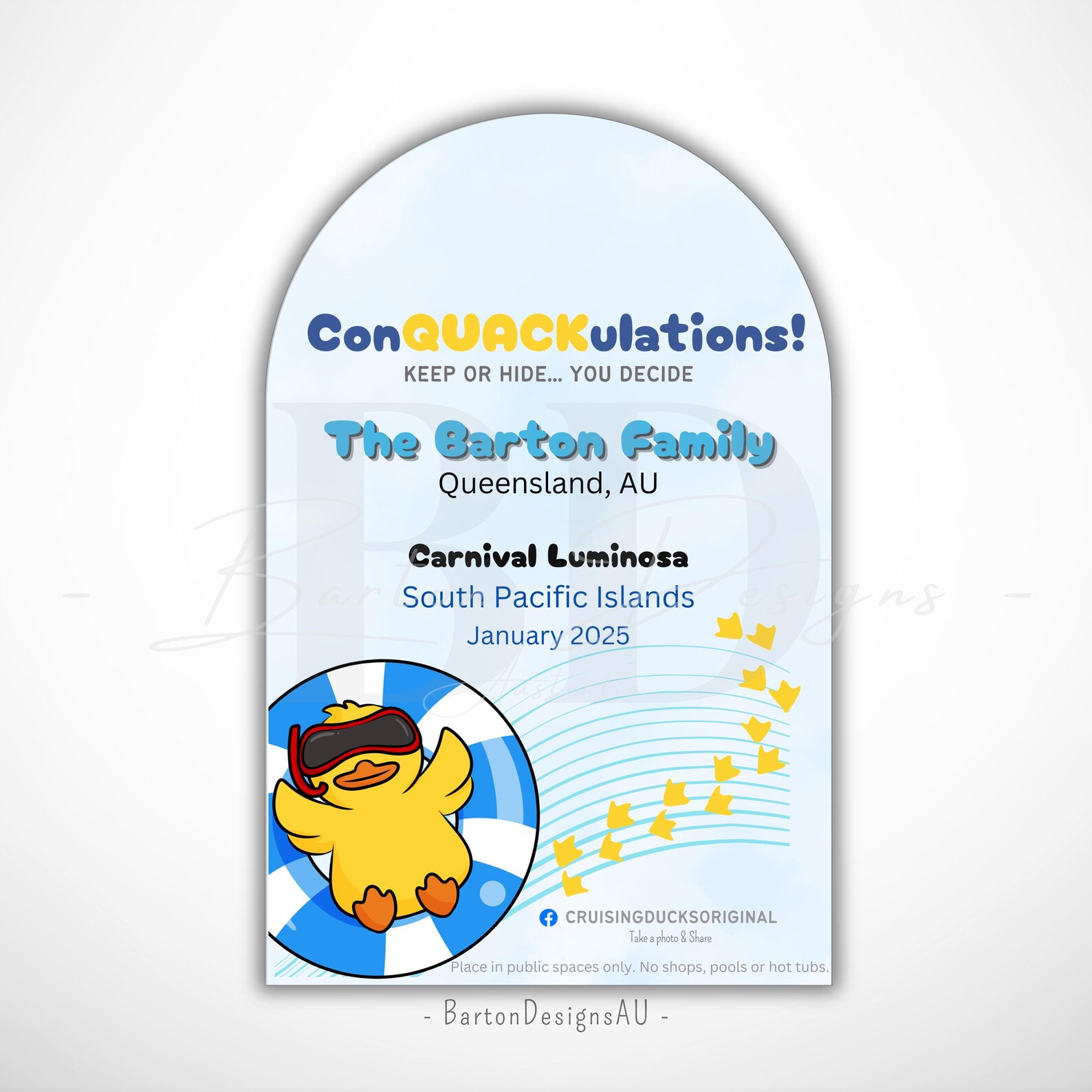 Conquackulations Duck Tag Template - Editable & Custom Printable Labels ...
