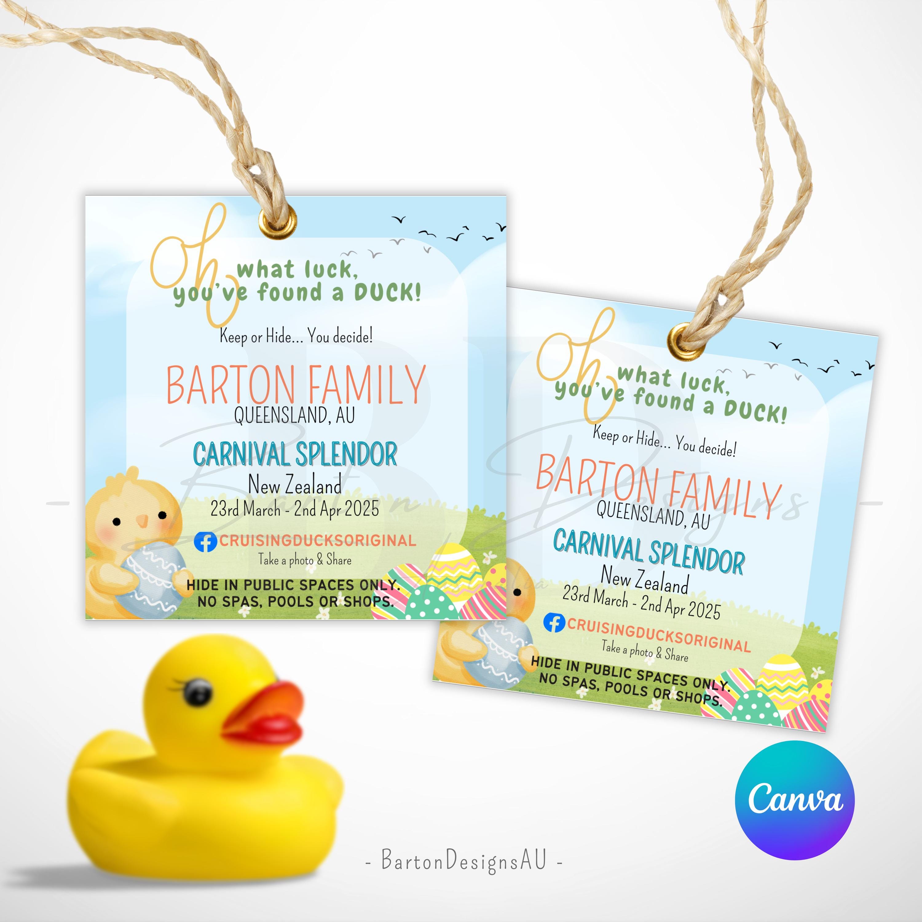 Easter Duck Labels - Editable Printable Tags for Cruising Ducks - Bunny ...