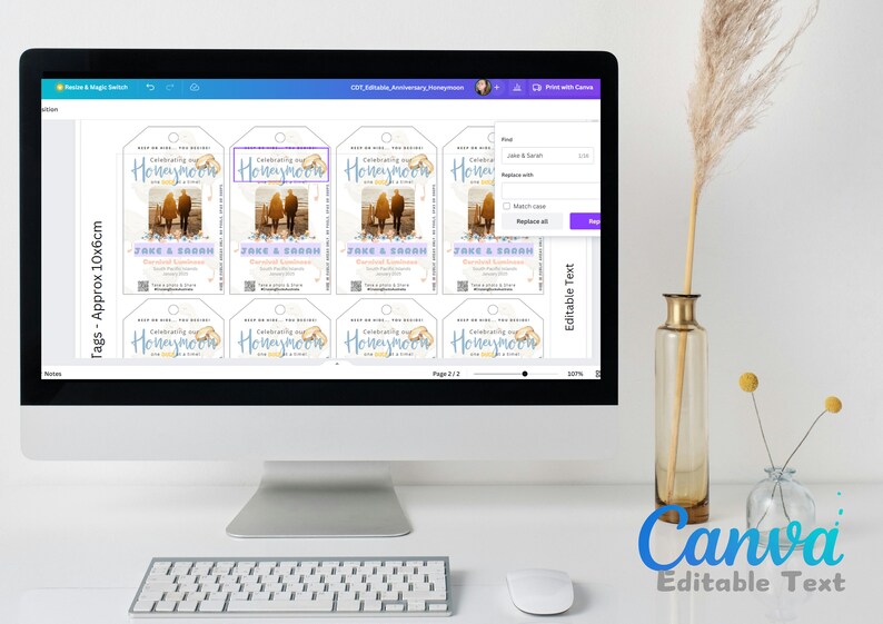 Editable Cruising Duck Tag Template | Honeymoon | Anniversary ...