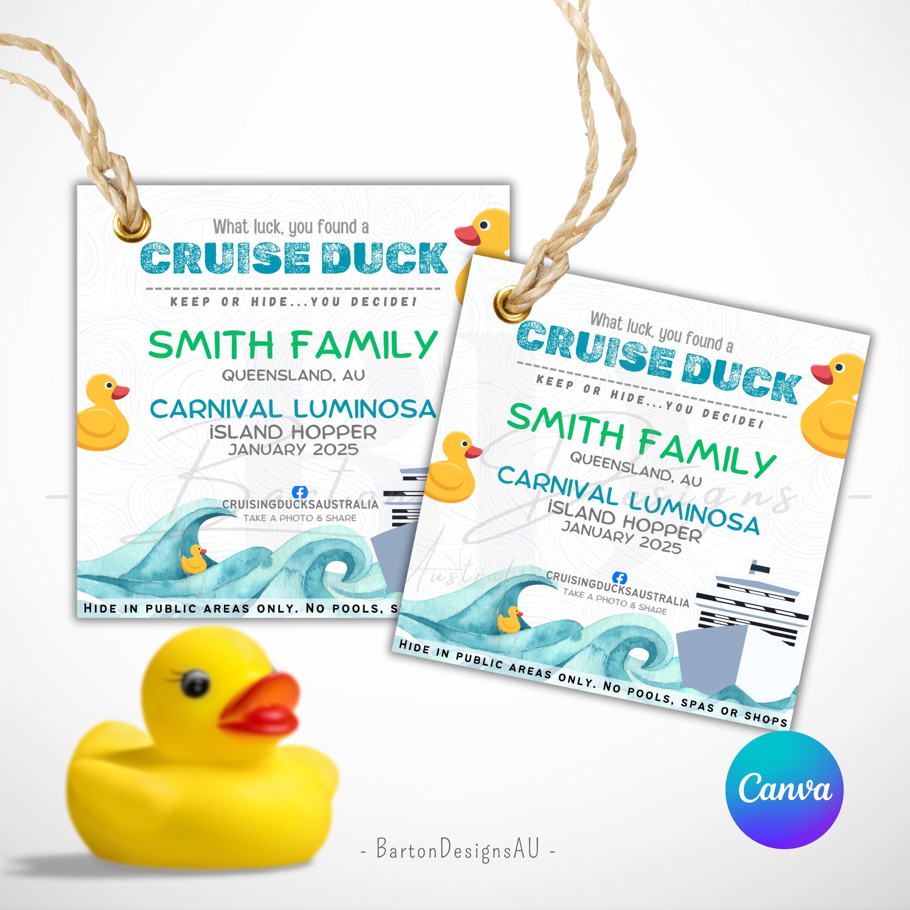 Cruise Duck Printable Tags | Elegant Editable Labels for Cruises | DIY ...