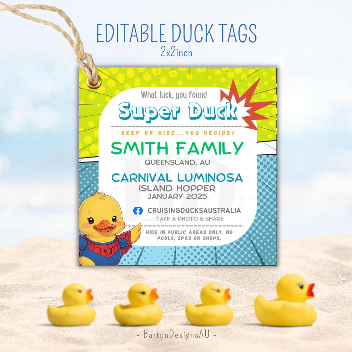 Super Duck Cruising Tags | Printable Cruise Duck Labels | Digital ...