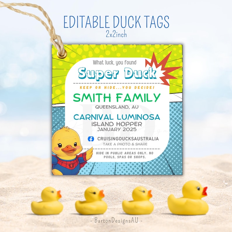 Super Duck Cruising Tags | Printable Duck Hunt Labels (digital Download ...