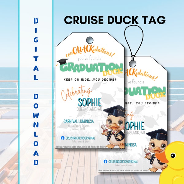 Graduation Duck Tag - Etsy