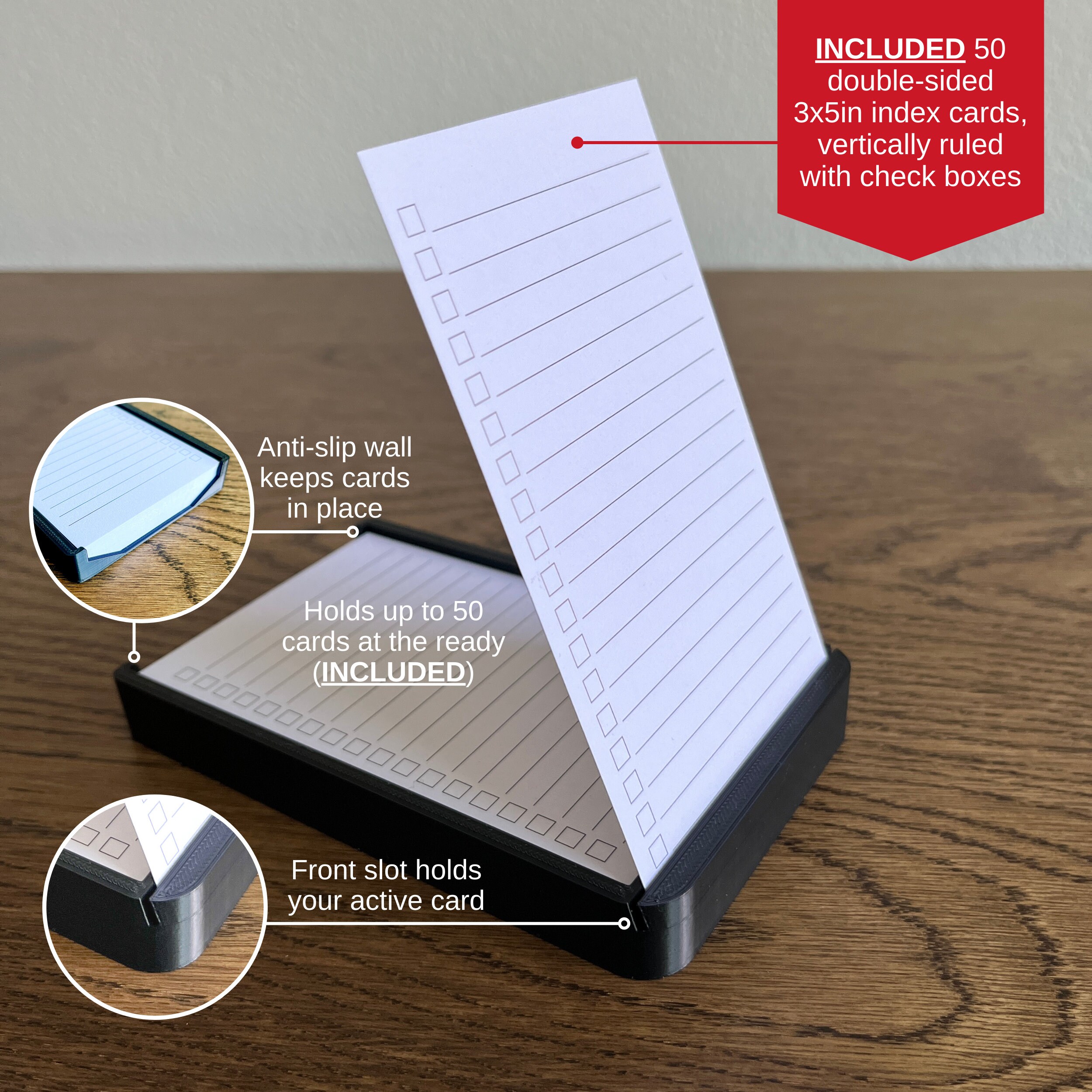 Analog 3D Printed Note Pad Index Cards Holder Motivational - Etsy