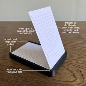 3D Printed Analog Note Pad Index Cards and Pen Holder 3x5 Starter Kit ...