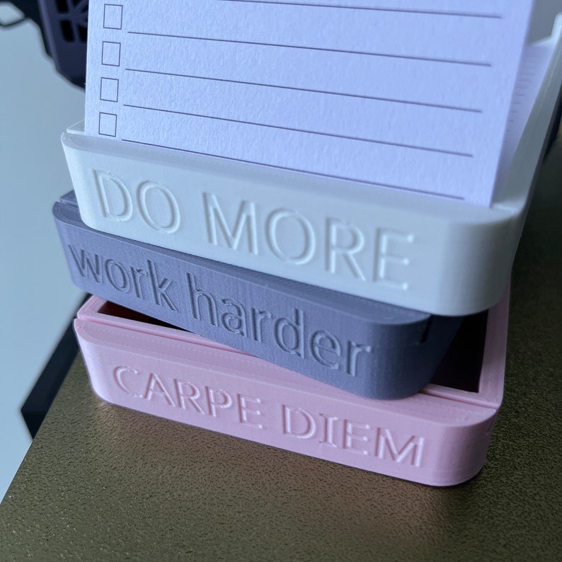 Analog 3D Printed Note Pad Index Cards Holder Motivational - Etsy