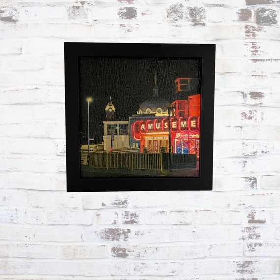 Night in the City Whitley Bay Wall Art in Oil Paint Effect - Etsy