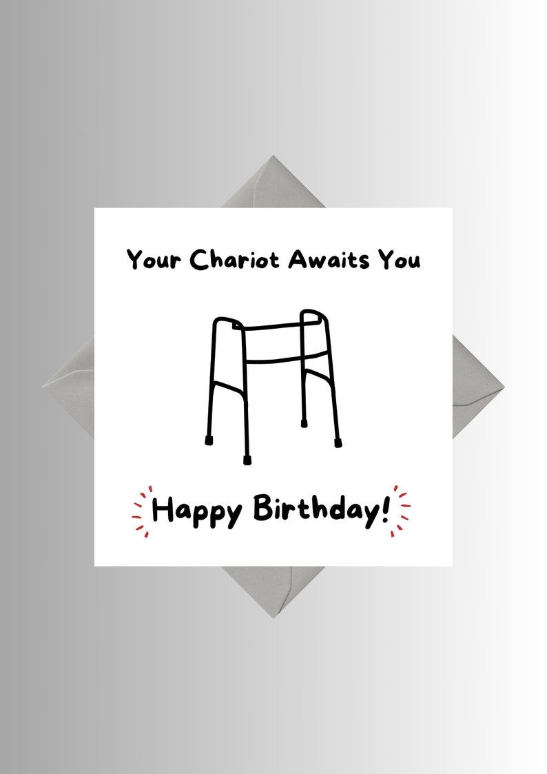 Your Chariot Awaits You Funny Birthday Greeting Card - Etsy