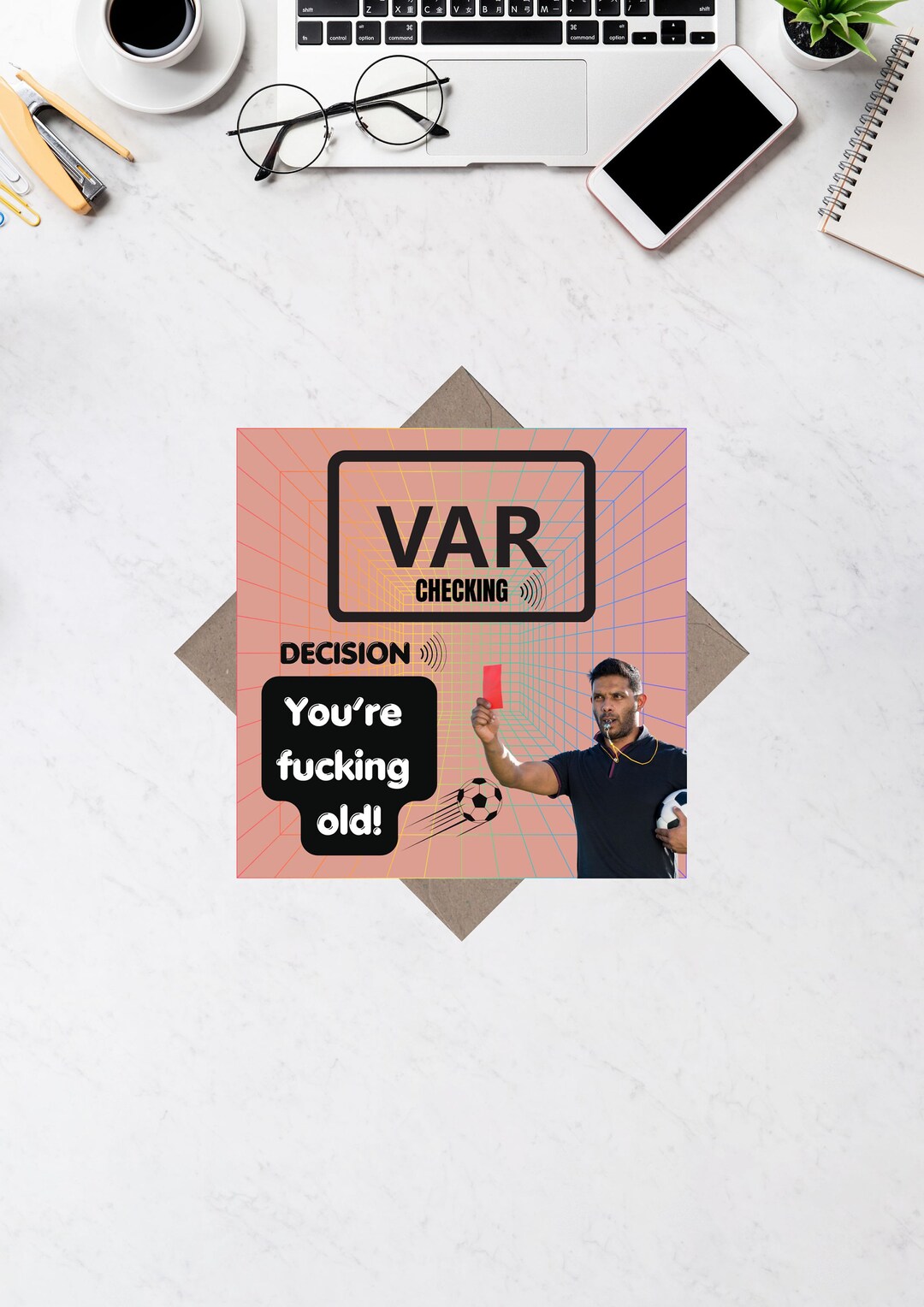 VAR Football Funny Rude Birthday Greeting Card - Etsy