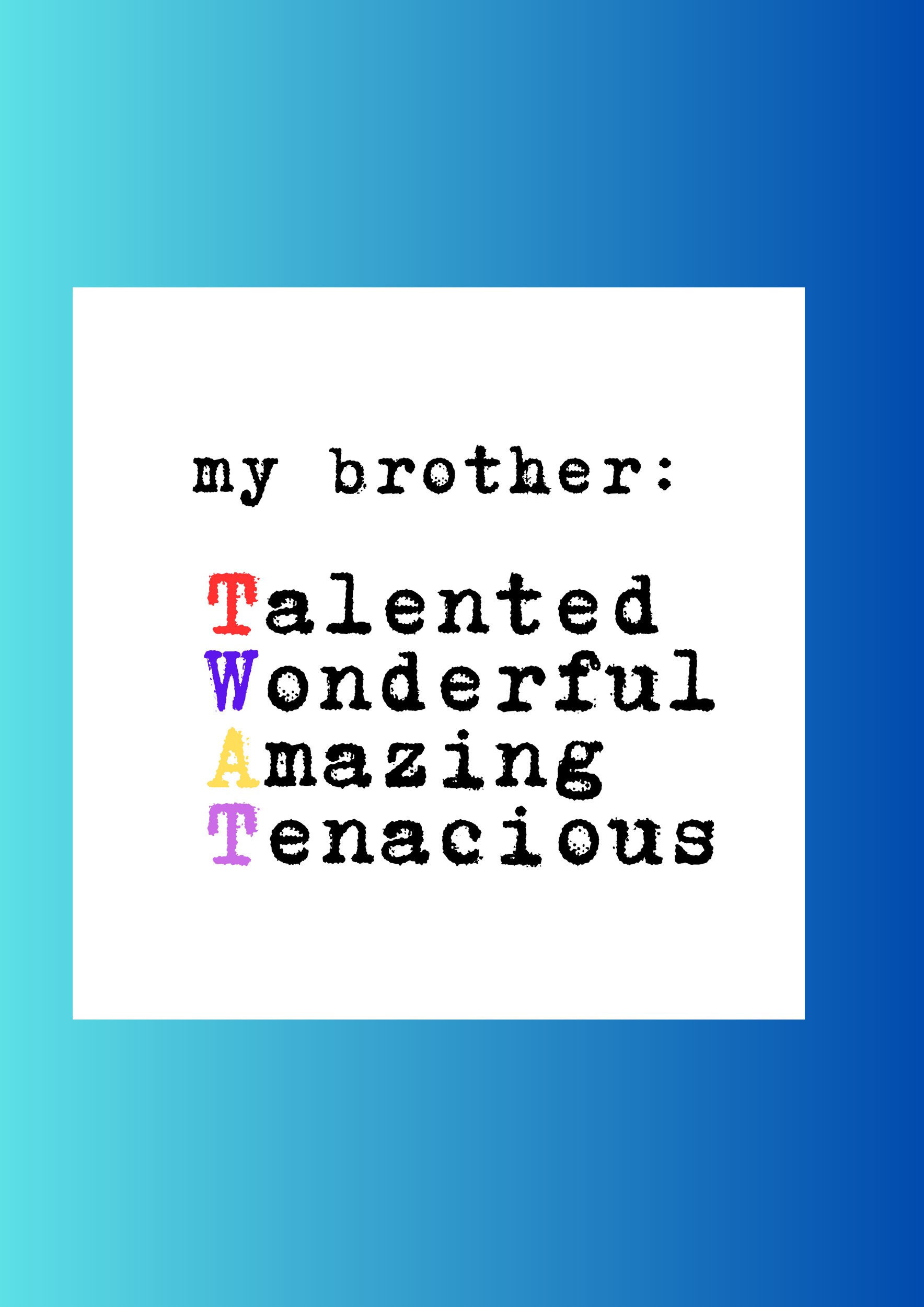 Funny Brother Square Greeting Card - Etsy UK