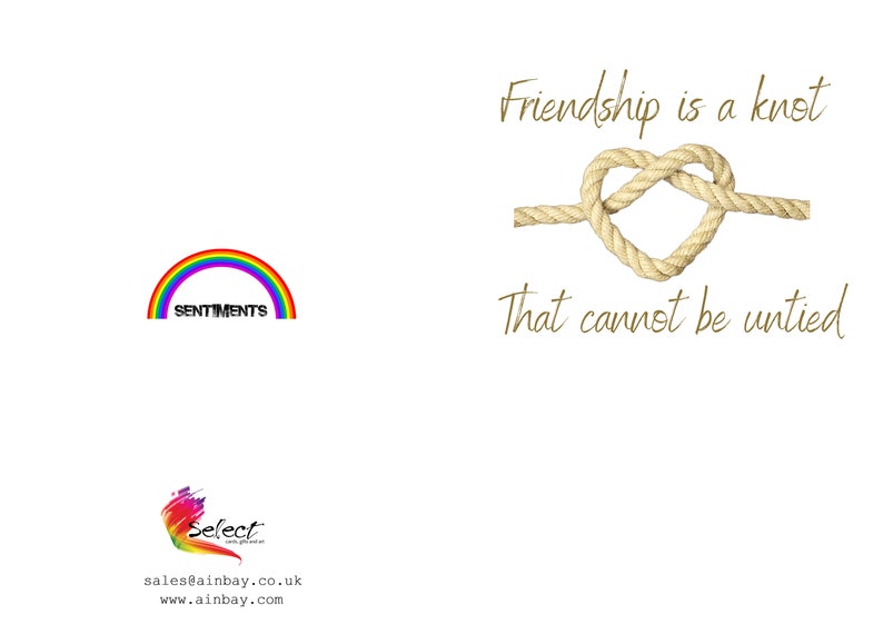 Friendship is A Knot That Cannot Be Untied Greeting Card - Etsy