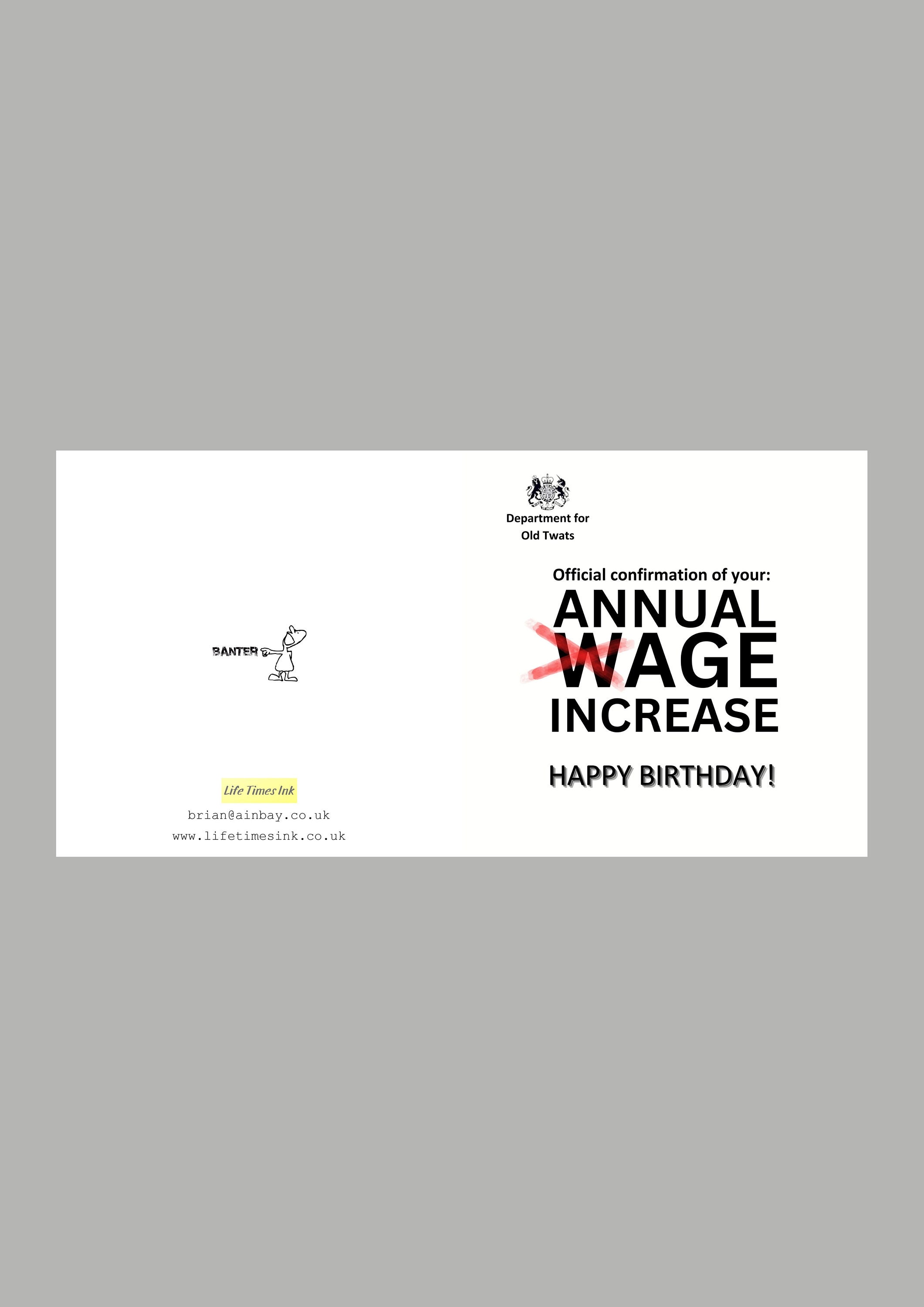 Annual Age Increase Happy Birthday Rude - Funny Birthday Greeting Card ...