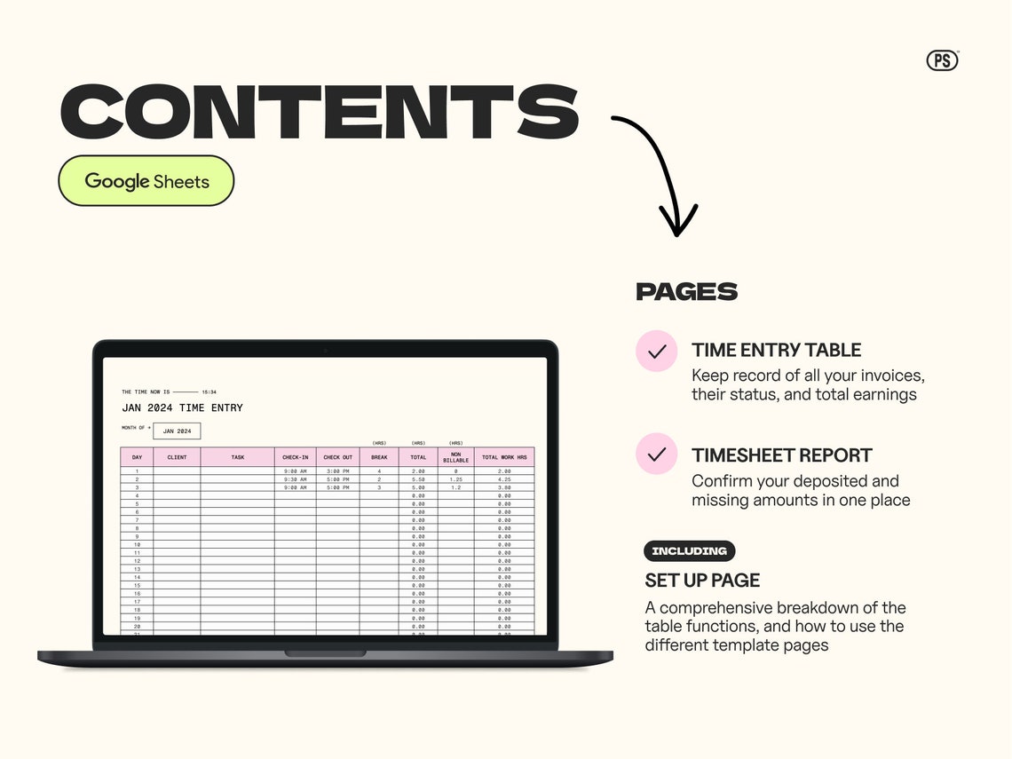 Basic Time Keeper for Google Sheets | Timesheet Template for ...