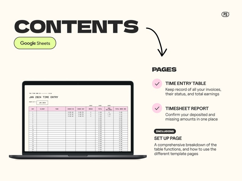 Basic Time Keeper for Google Sheets | Timesheet Template for ...