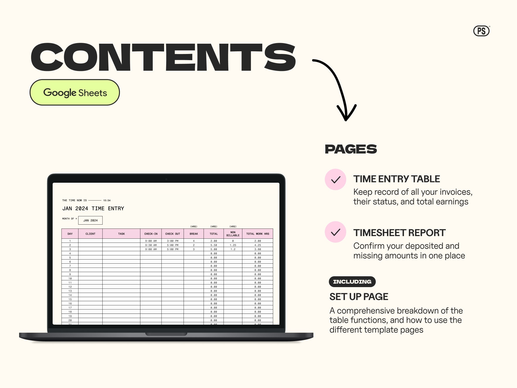 Basic Time Keeper for Google Sheets | Timesheet Template for ...