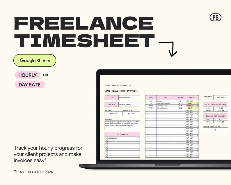 Basic Time Keeper for Google Sheets | Timesheet Template for ...